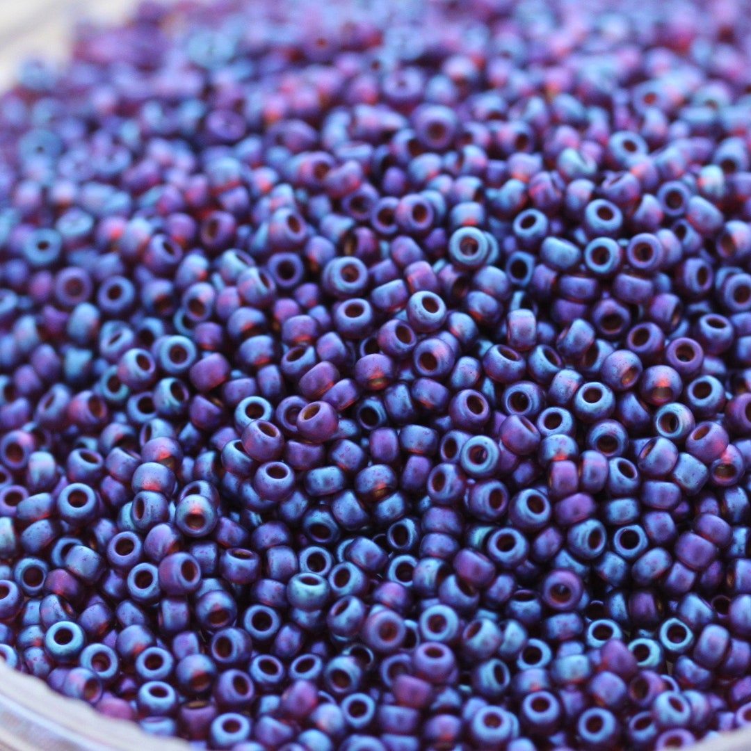 20g 11/0 Matte Purple Midnight Iris Miyuki Seed Beads - Spectacular ...
