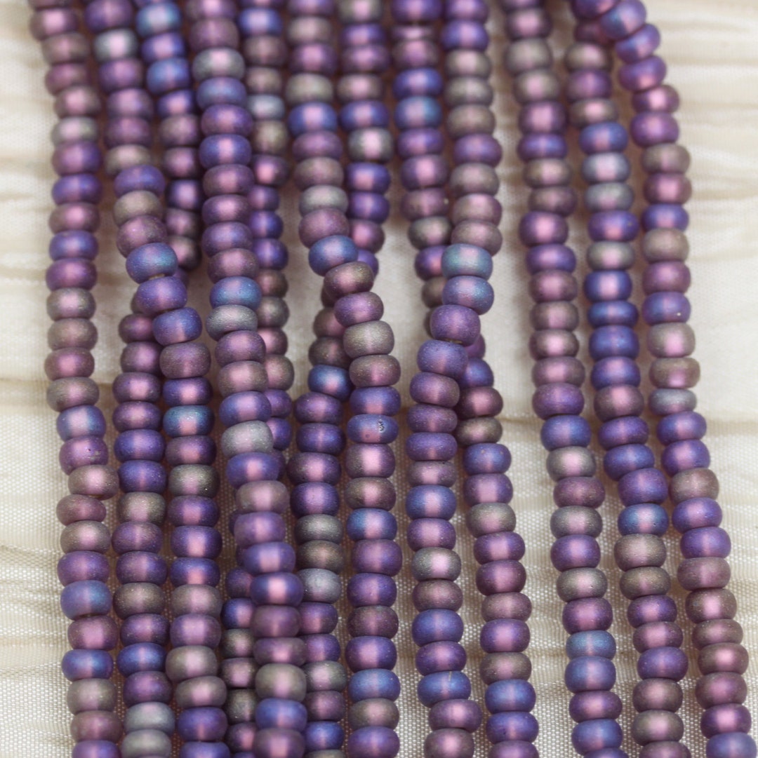 RARE!!! 70g 6/0 Matte Amethyst AB / Silver Lined Czech Seed Beads ...