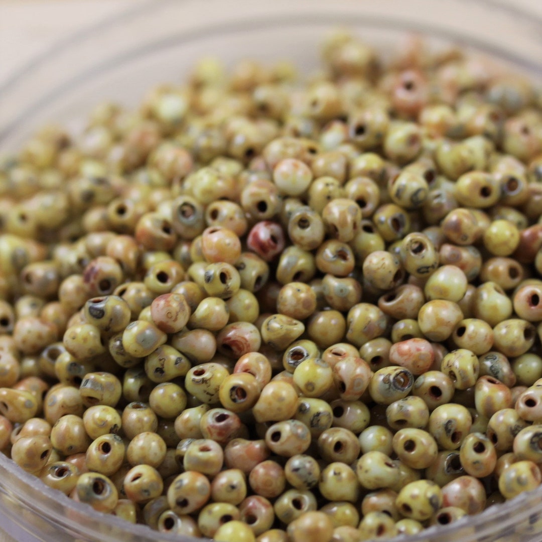 30g Fancy Color 3.4mm Canary Yellow Picasso Miyuki Drop Beads - 30grams ...