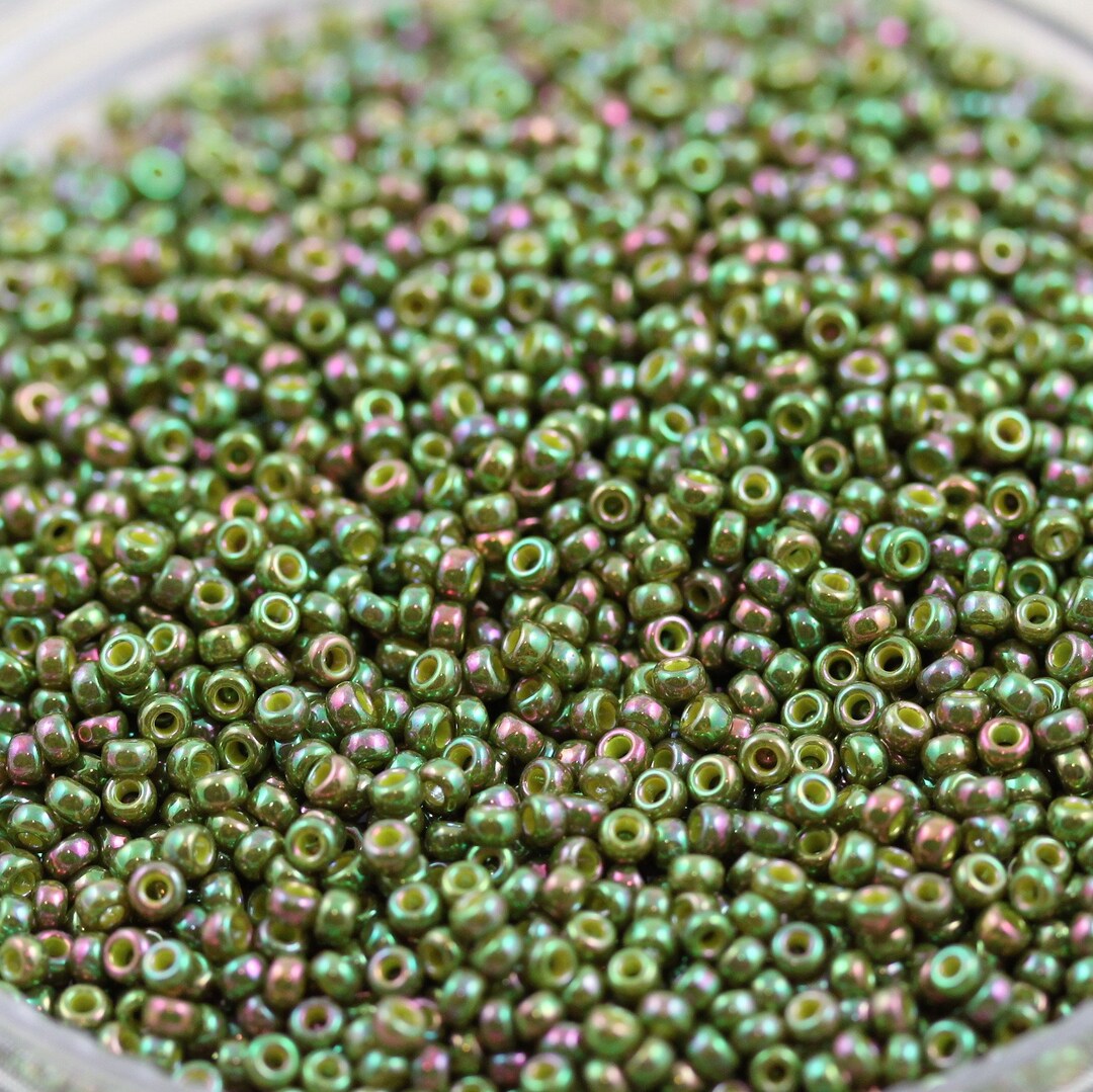 20g 11/0 Opaque Olive Gold Lustered Miyuki Seed Beads - 20grams, Raku ...