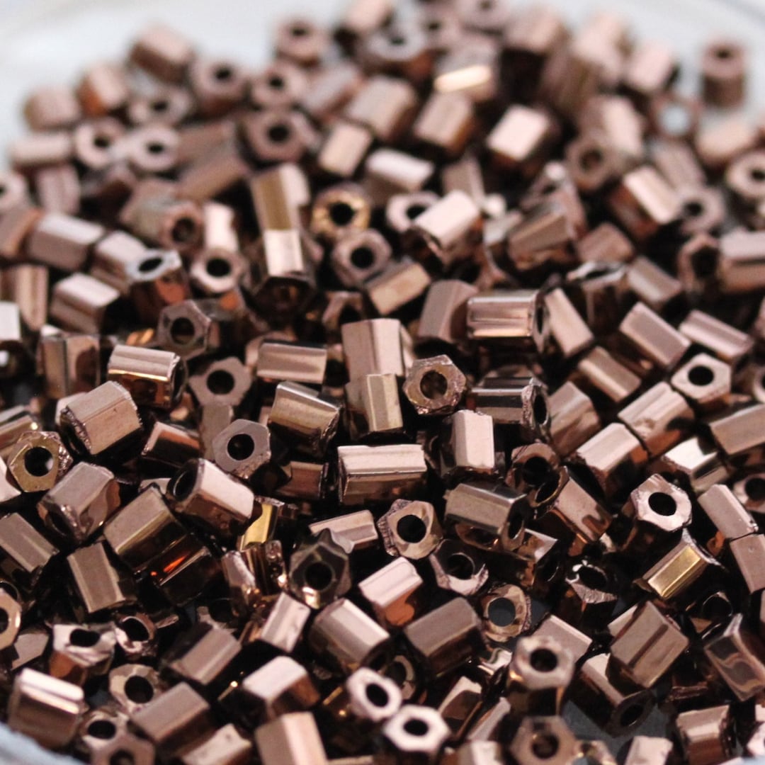 NEW! Discontinued 30g 6/0 Hex Cut Copper Bronze Matsuno Seed Beads ...