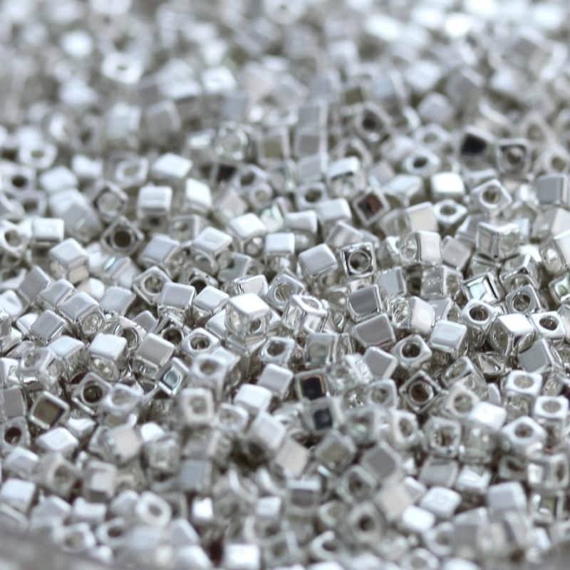 Silver Cube Beads - Etsy
