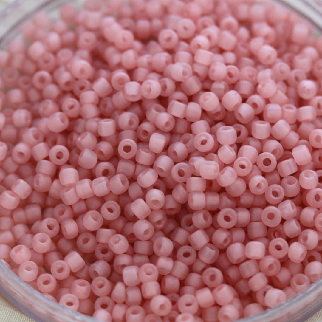 NEW!!! 20g 8/0 Matte Rosaline / Champagne Color Lined Matsuno Seed ...