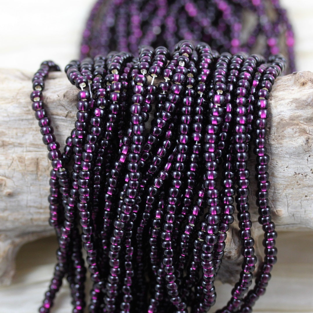 8/0 Deep Amethyst / Silver Lined Czech Seed Beads - 6/20" Hank, Classy ...