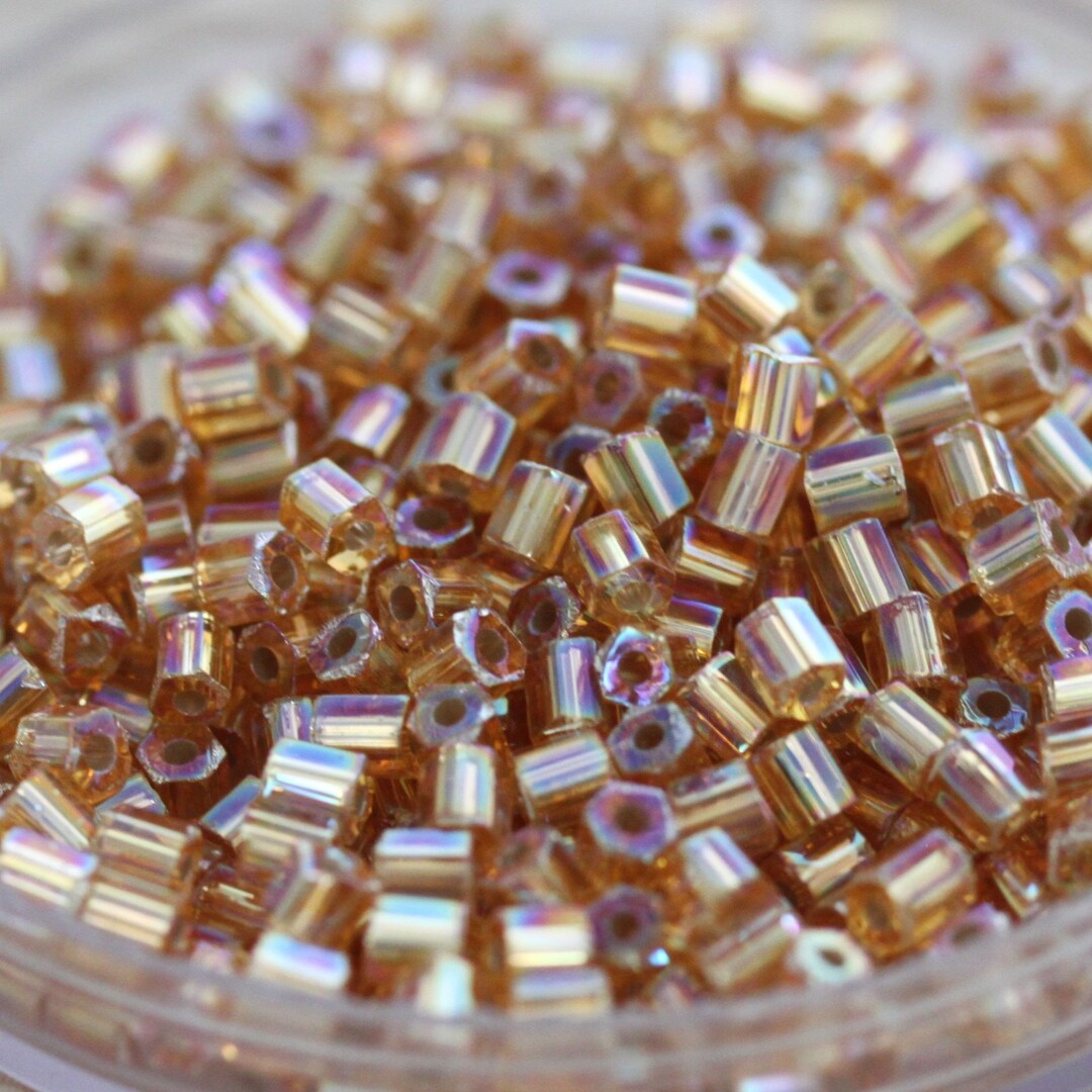 NEW Discontinued 30g 6/0 Hex Cut Light Topaz AB / Silver Lined Matsuno ...