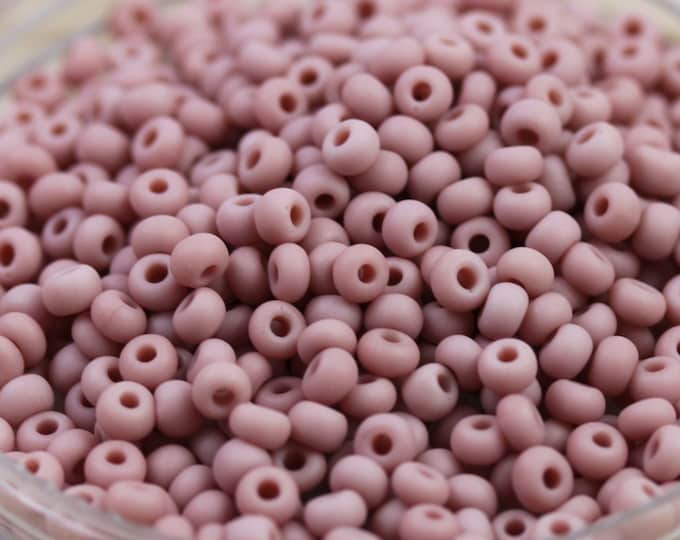 DISCONTINUED! RARE! 70g 6/0 Vintage Matte Cheyenne Pink Rose Czech Seed ...