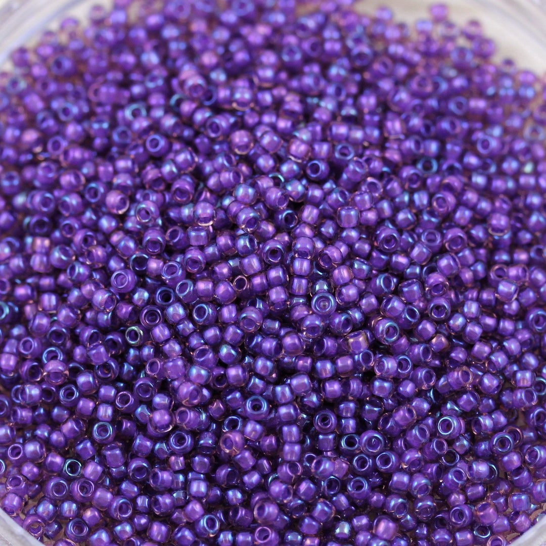 20g 11/0 Rosaline AB / Purple Color Lined Toho Seed Beads - 20grams ...
