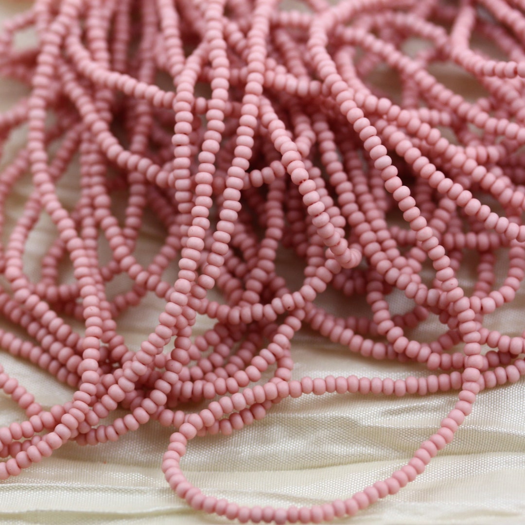 11/0 Matte Cheyenne Pink Solgel Czech Seed Beads - 1 HANK - 12/20 ...