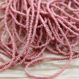 11/0 Matte Cheyenne Pink Solgel Czech Seed Beads - 1 HANK - 12/20 ...