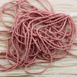 11/0 Matte Cheyenne Pink Solgel Czech Seed Beads - 1 HANK - 12/20 ...