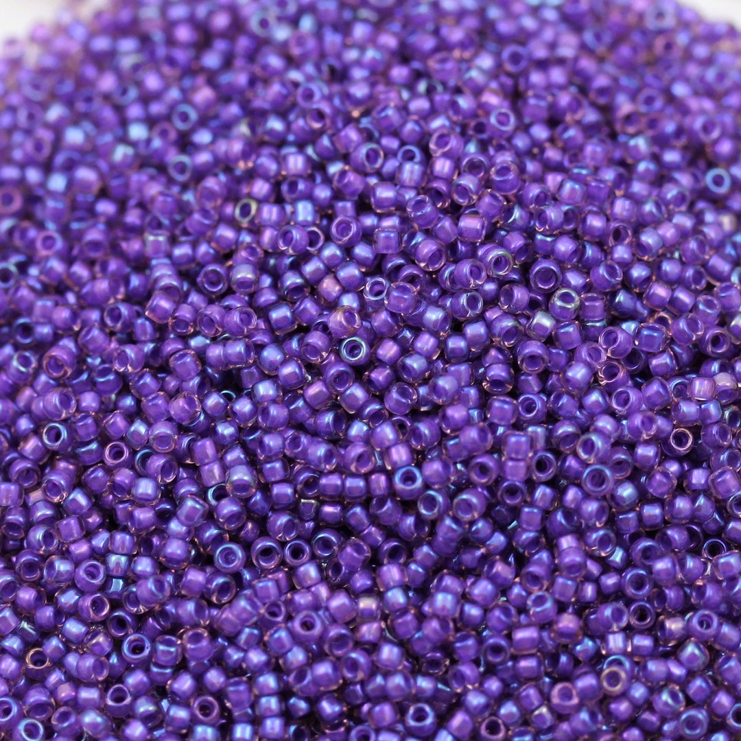 20grams 15/0 Rosaline AB / Purple Lined Toho Seed Beads - Fancy Glass ...