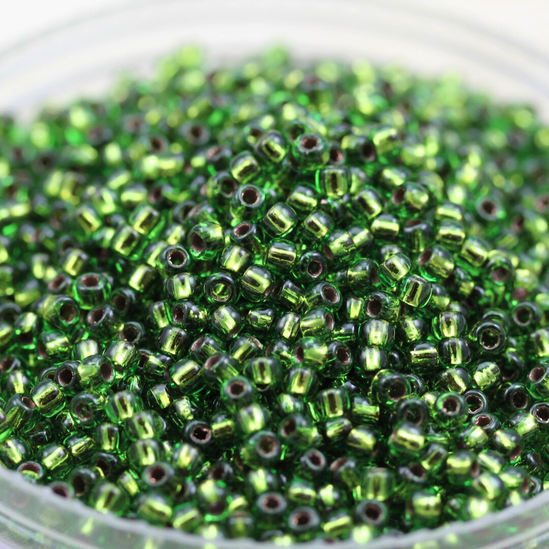 Discontinued! 20g 8/0 Peridot / Copper Lined Toho Seed Beads - 20grams ...