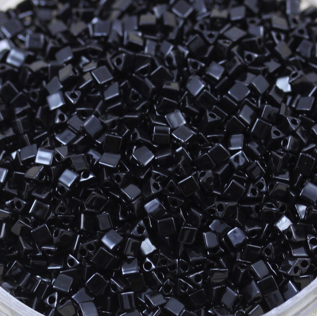 Discontinued! 30g 8/0 Jet Sharp Triangle Miyuki Seed Beads - 30grams ...