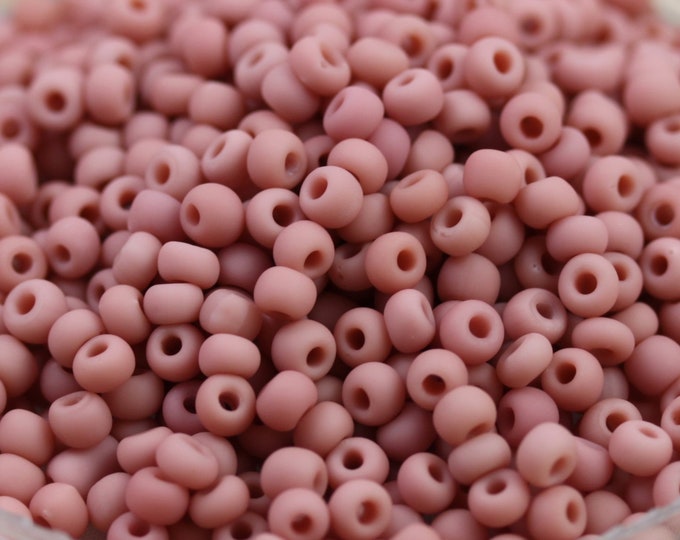 LAST Batch! RARE! 70g 6/0 Vintage Matte Cheyenne Pink Czech Seed Beads ...