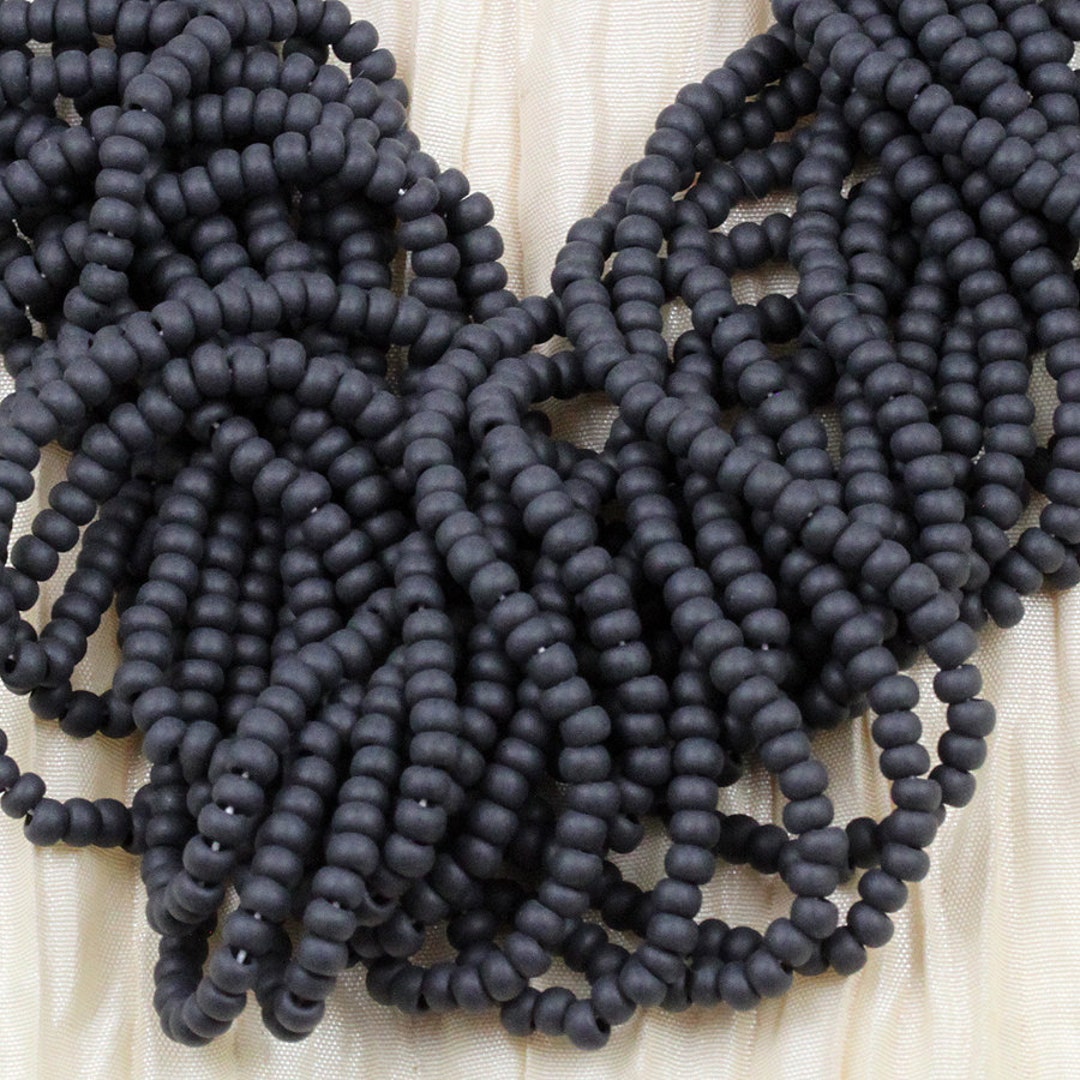 8/0 Matte Jet Czech Seed Beads - 6/20", Classy Beads, Accenting Beads ...