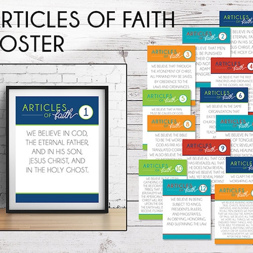 LDS Articles of Faith Posters LARGE Size 16x20 - Etsy