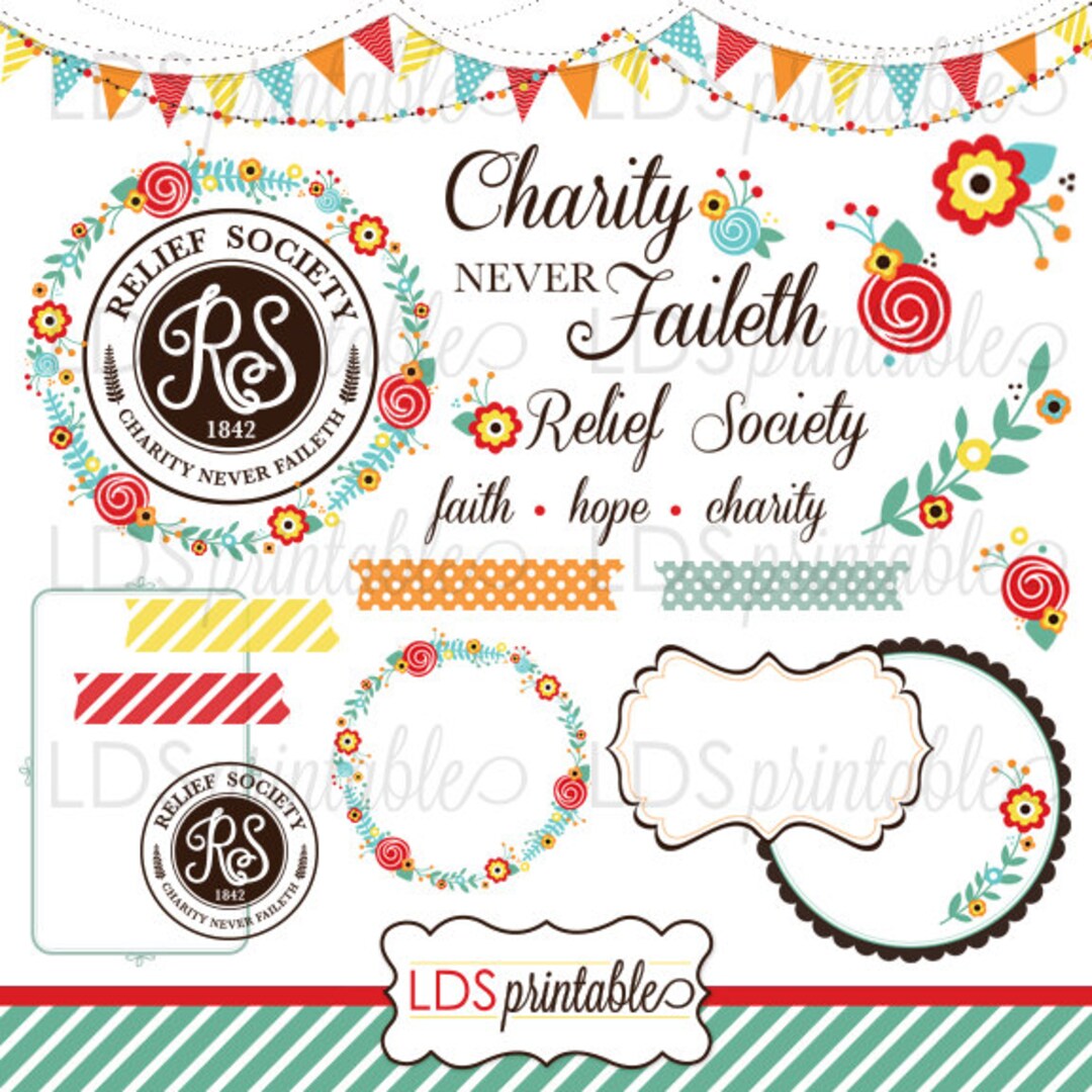 LDS Relief Society Clipart Clip Art Faith Hope Charity Charity - Etsy UK
