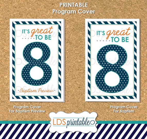 LDS Baptism Great to Be Eight 8 Baptism Preview and Baptism - Etsy