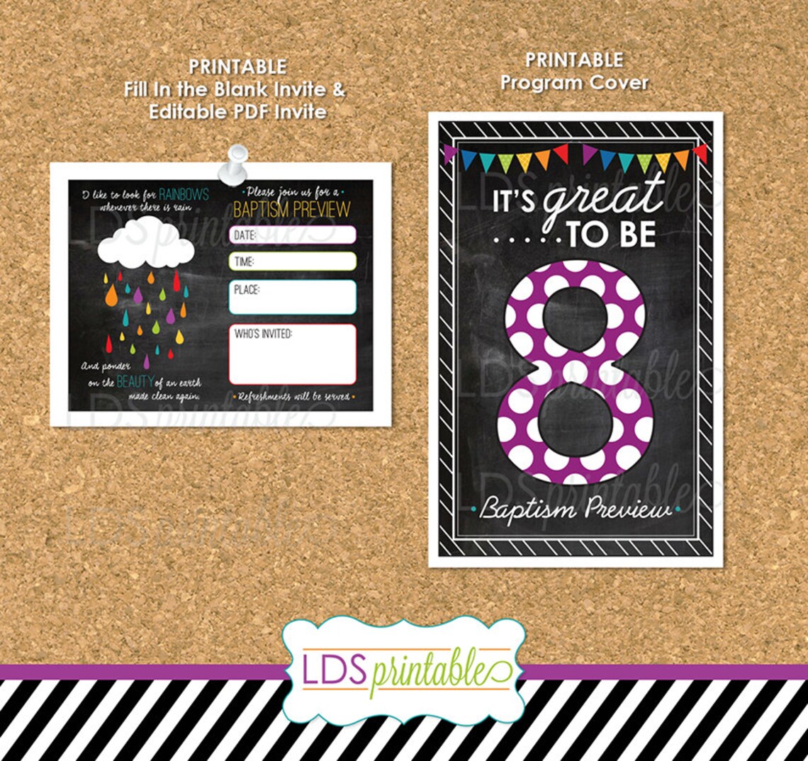 LDS Baptism Rainbow Great to Be Eight 8 Baptism Decor Set - Etsy