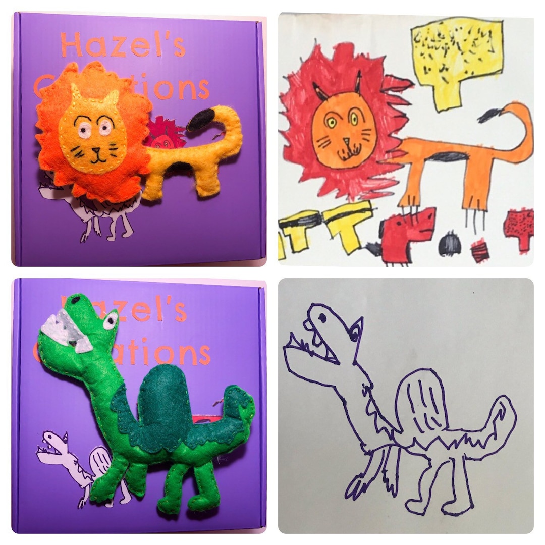 Turn Kid Art Into Custom Stuff Animal- 6 Inches- Handsewn From Kid’s ...