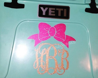 Bow Monogram Decal | Etsy