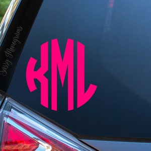 Circle Vinyl Monogram Decal | Car Decal | Yeti | Laptop | Hydro Flask ...
