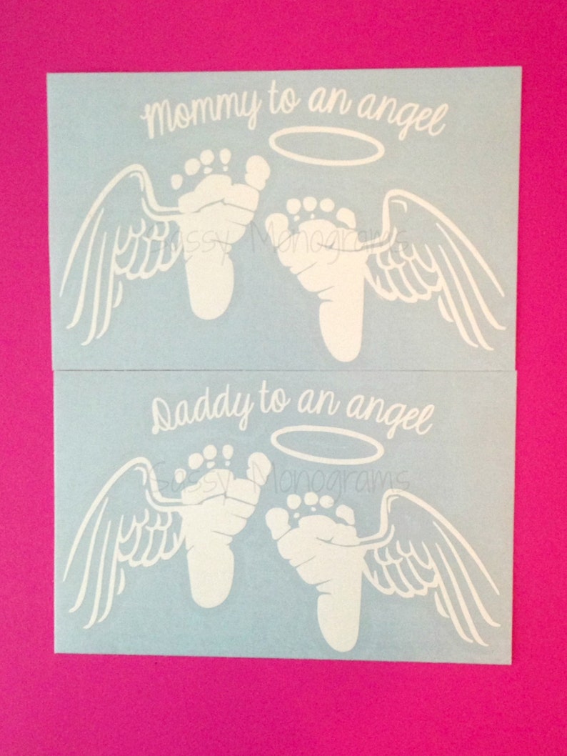 Angel Baby Memorial Decal Mommy OR Daddy To An Angel Angel | Etsy