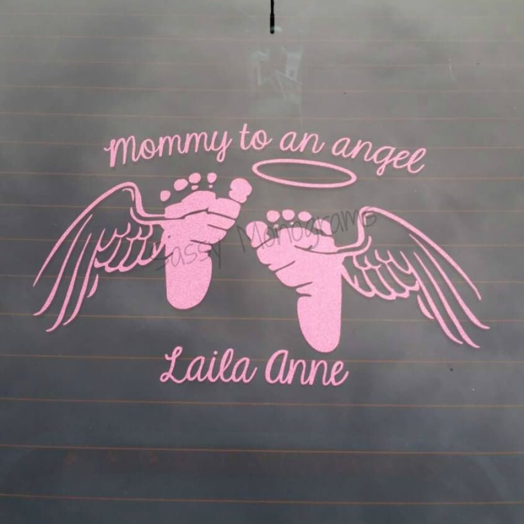 Angel Baby Footprint Glitter Vinyl Decal: Memorial Car Decal - Etsy