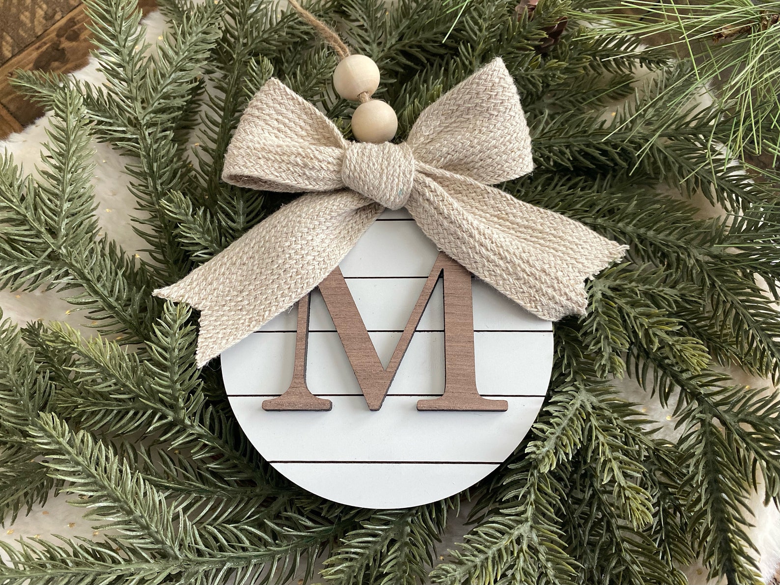Initial Christmas Ornament Monogram Single Letter - Etsy