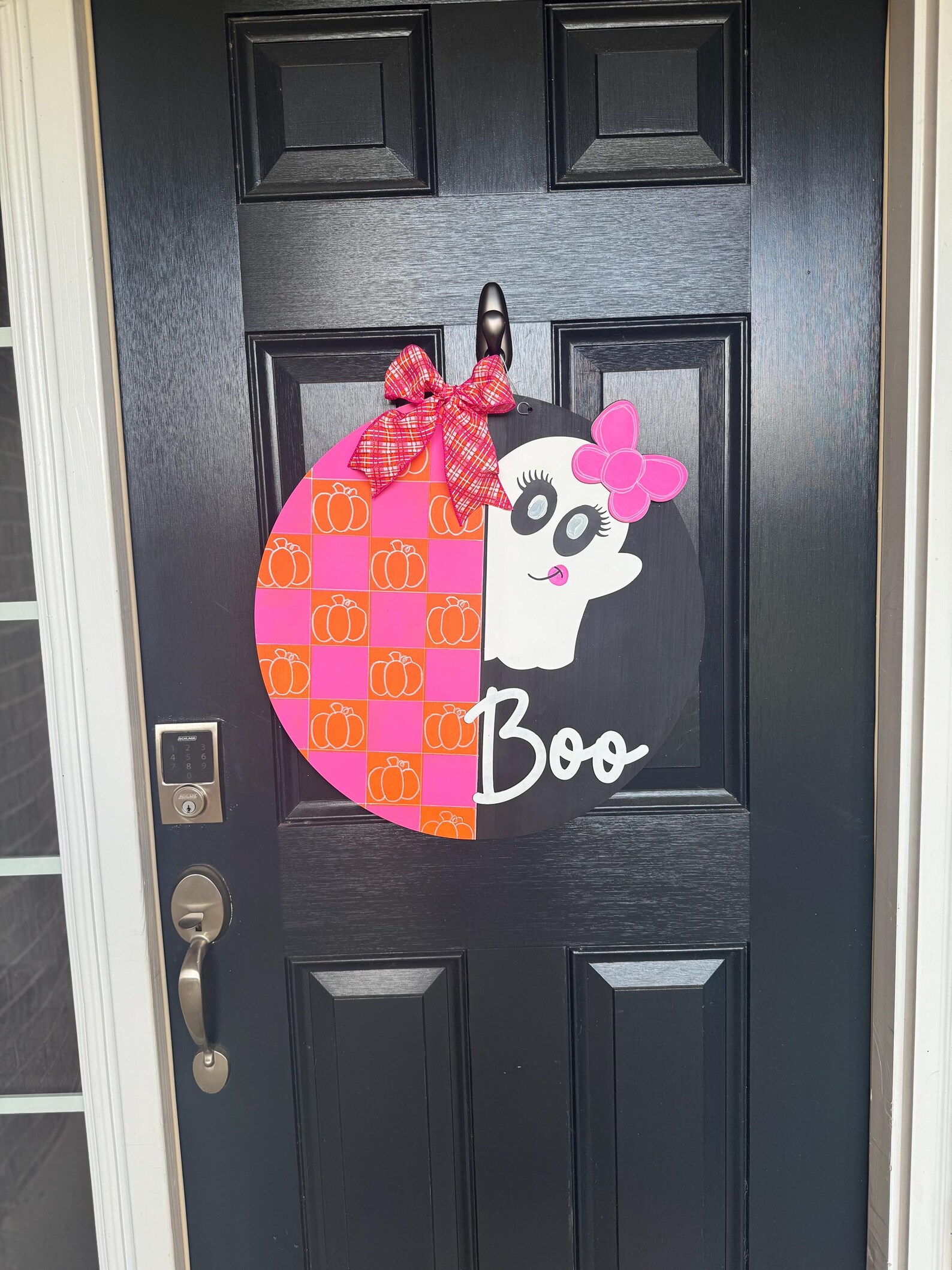 Hand-painted 3D "boo" Halloween Door Hanger: Ghost & Pumpkins - Etsy