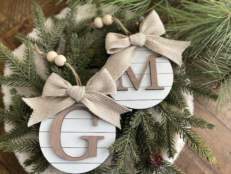 Initial Christmas Ornament Monogram Single Letter - Etsy