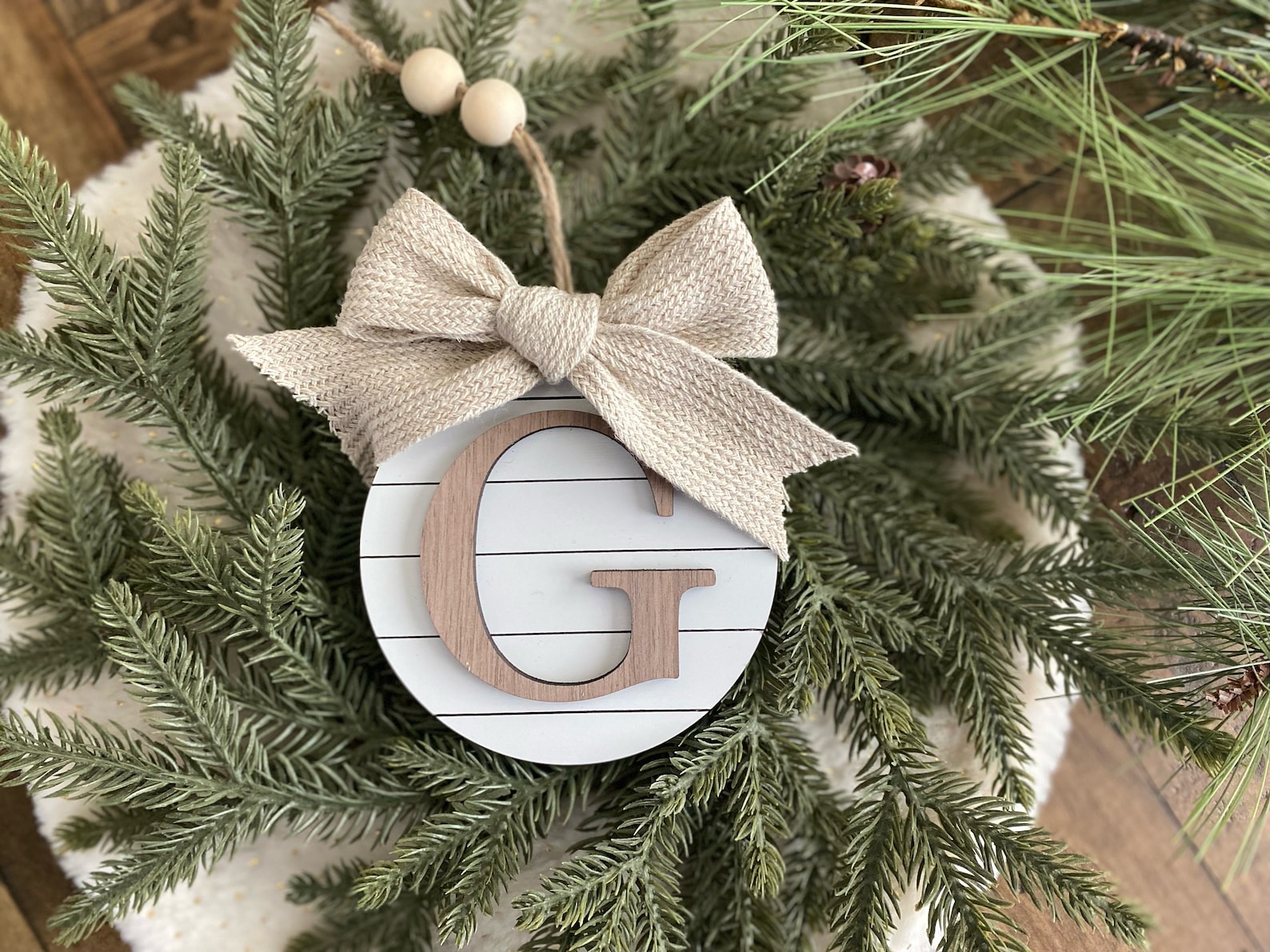Initial Christmas Ornament Monogram Single Letter - Etsy