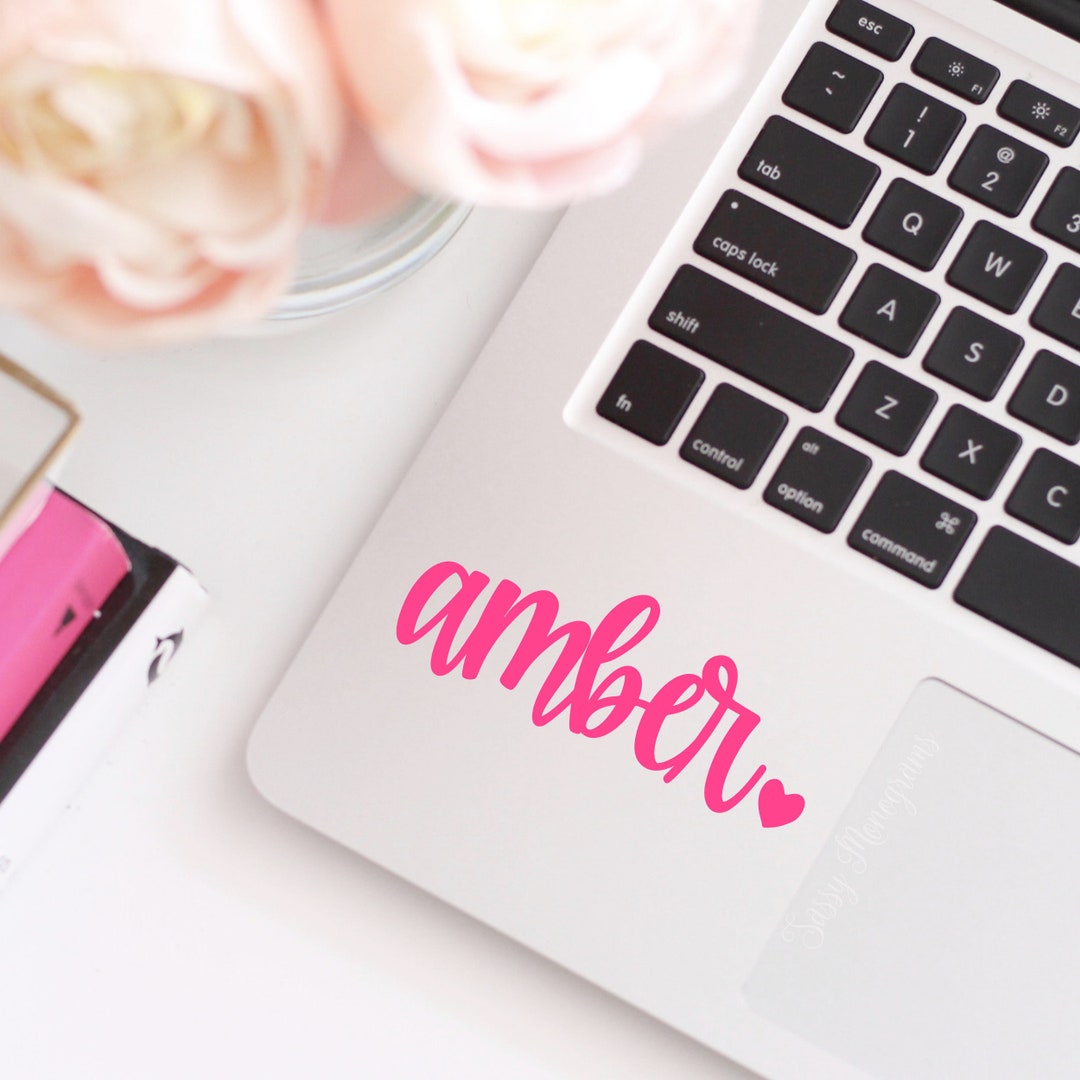 Personalized Name Vinyl Decal With Heart - Car, Laptop, Tumbler Sticker ...