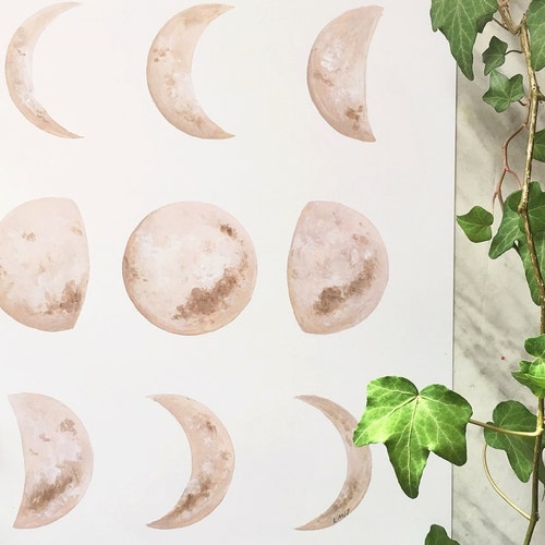 Digital Prints Prints Phases of the Moon Moon Phase Decor Dreamy Moon ...