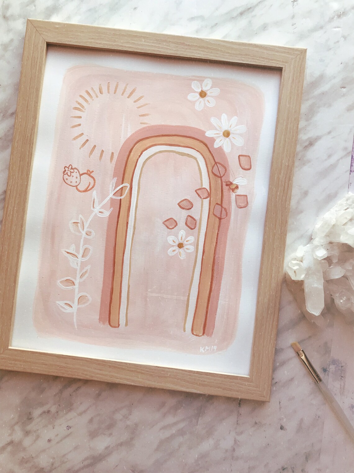 Neutral Rainbow Painting Abstract Rainbow Print Rainbow Art - Etsy