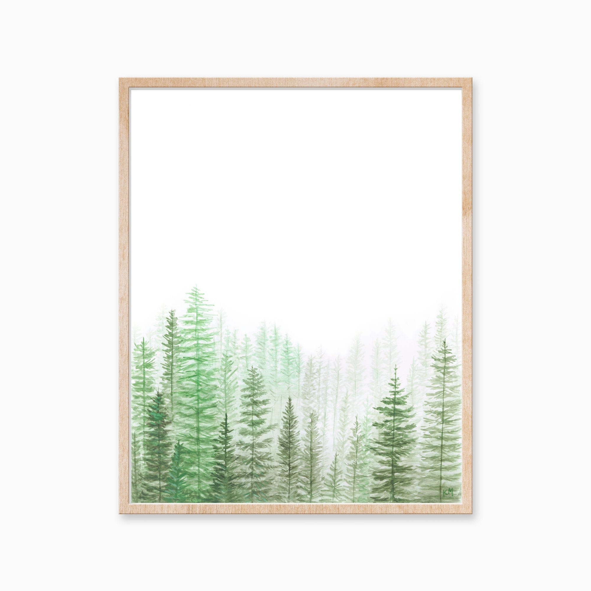 Forest Print, Woodland Print, Forest Art, Nature Art, Minimal Forest ...