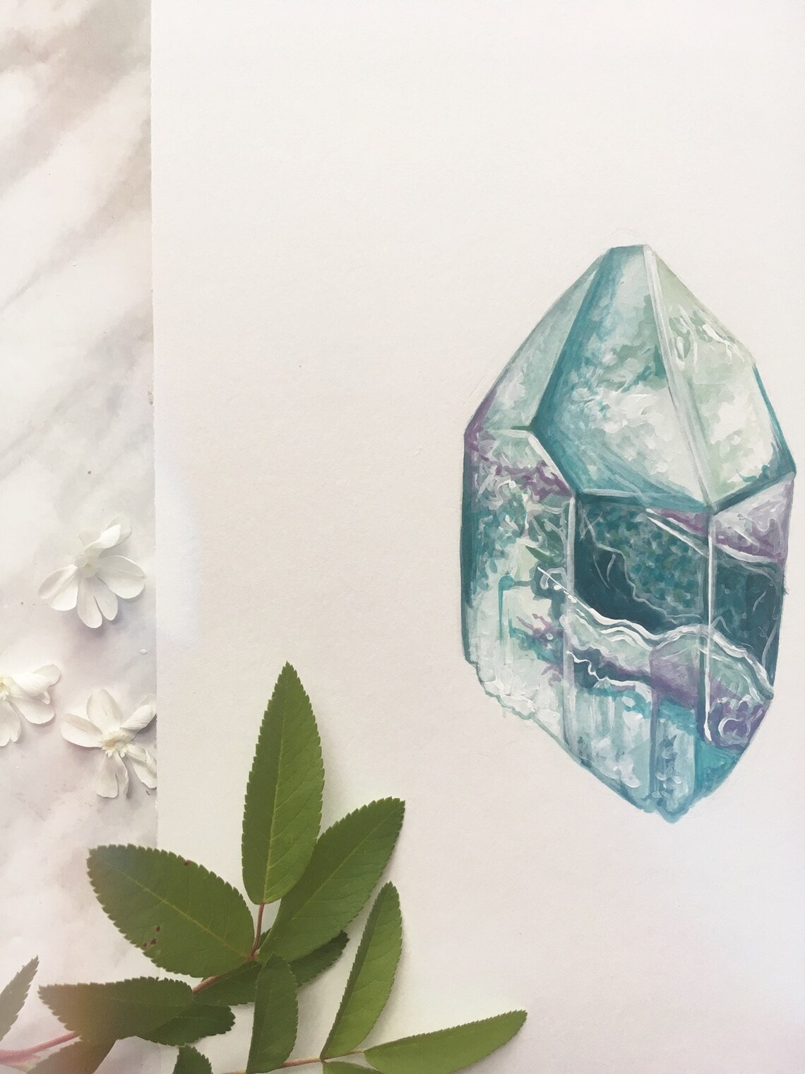 Fluorite Print Crystal Art Print Gemstone Print Gem Wall | Etsy