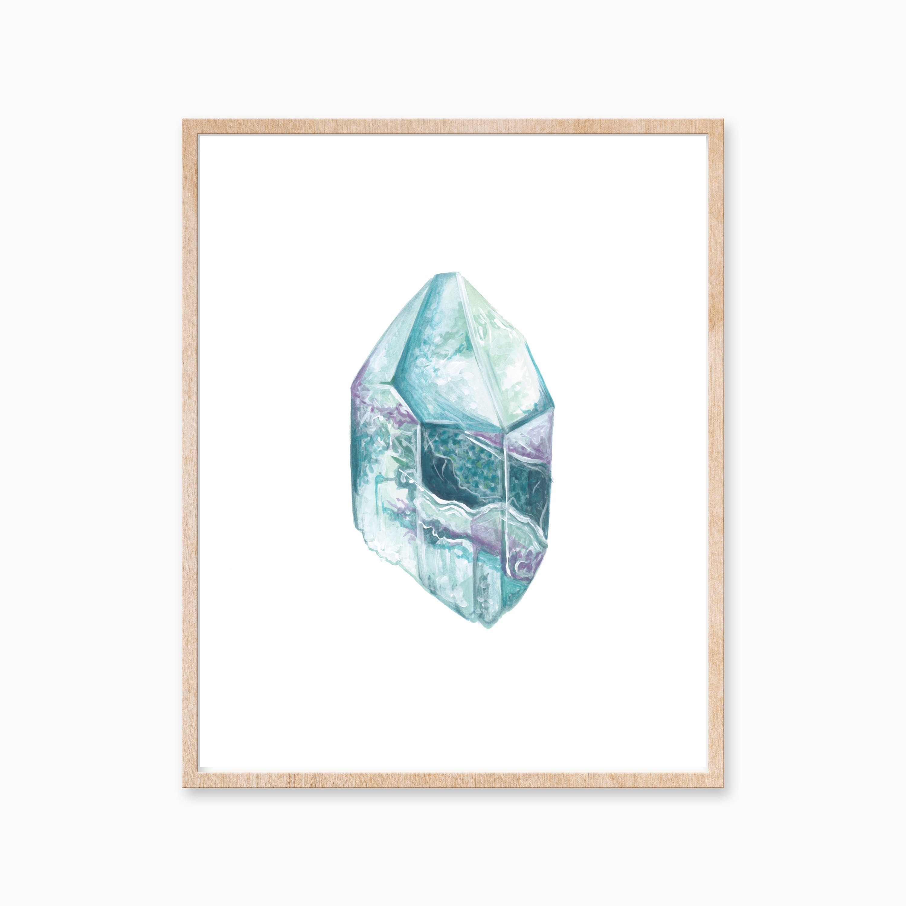Fluorite Print Crystal Art Print Gemstone Print Gem Wall - Etsy