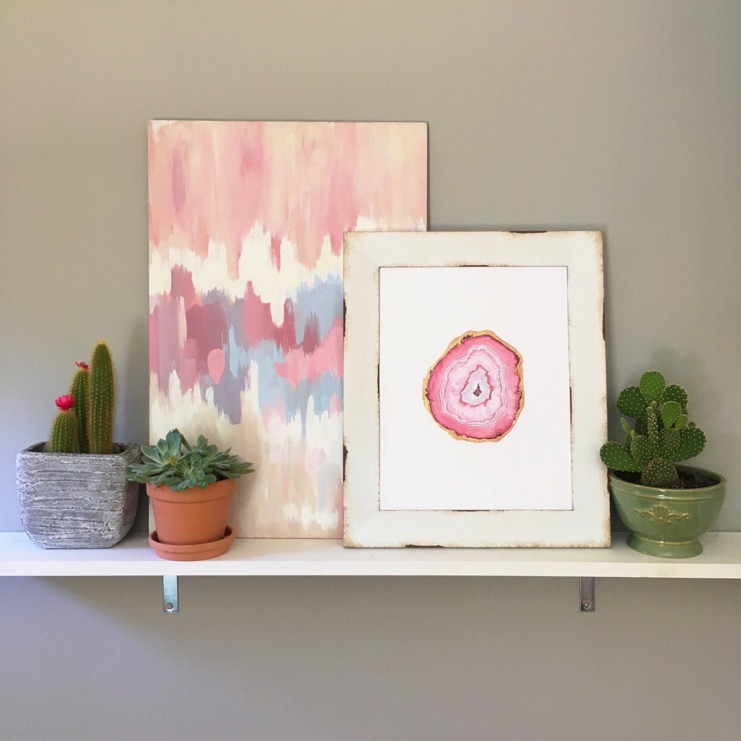 Ruby Agate Slice Print Agate Art Crystal Print Gemstone | Etsy