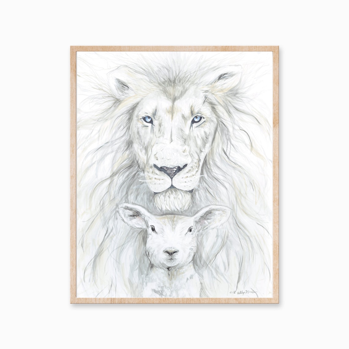 Lion and Lamb Art Lion and Lamb Print Peace Art Lion Print | Etsy