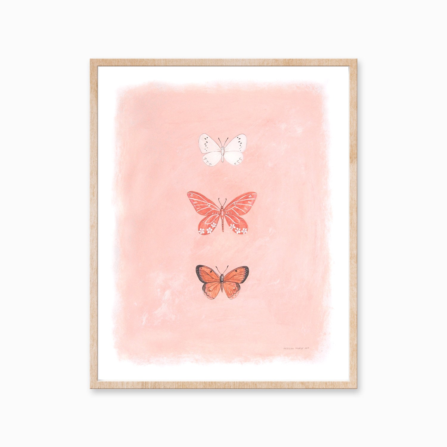 Pink Butterfly Print Blush Pink Wall Art Butterfly Art - Etsy Canada