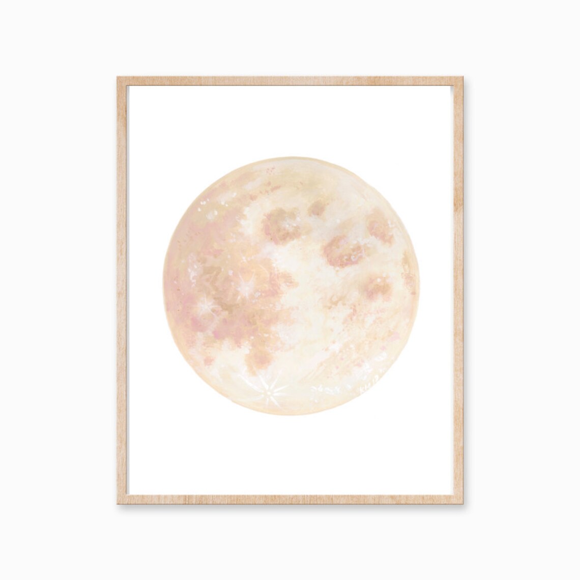 Beige Moon Print Pink Moon Print Dreamy Moon Print Neutral - Etsy