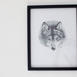 Wolf Print, Wolf Art, Wolf Ink Drawing, Wolf Illustration, Minimal Art ...
