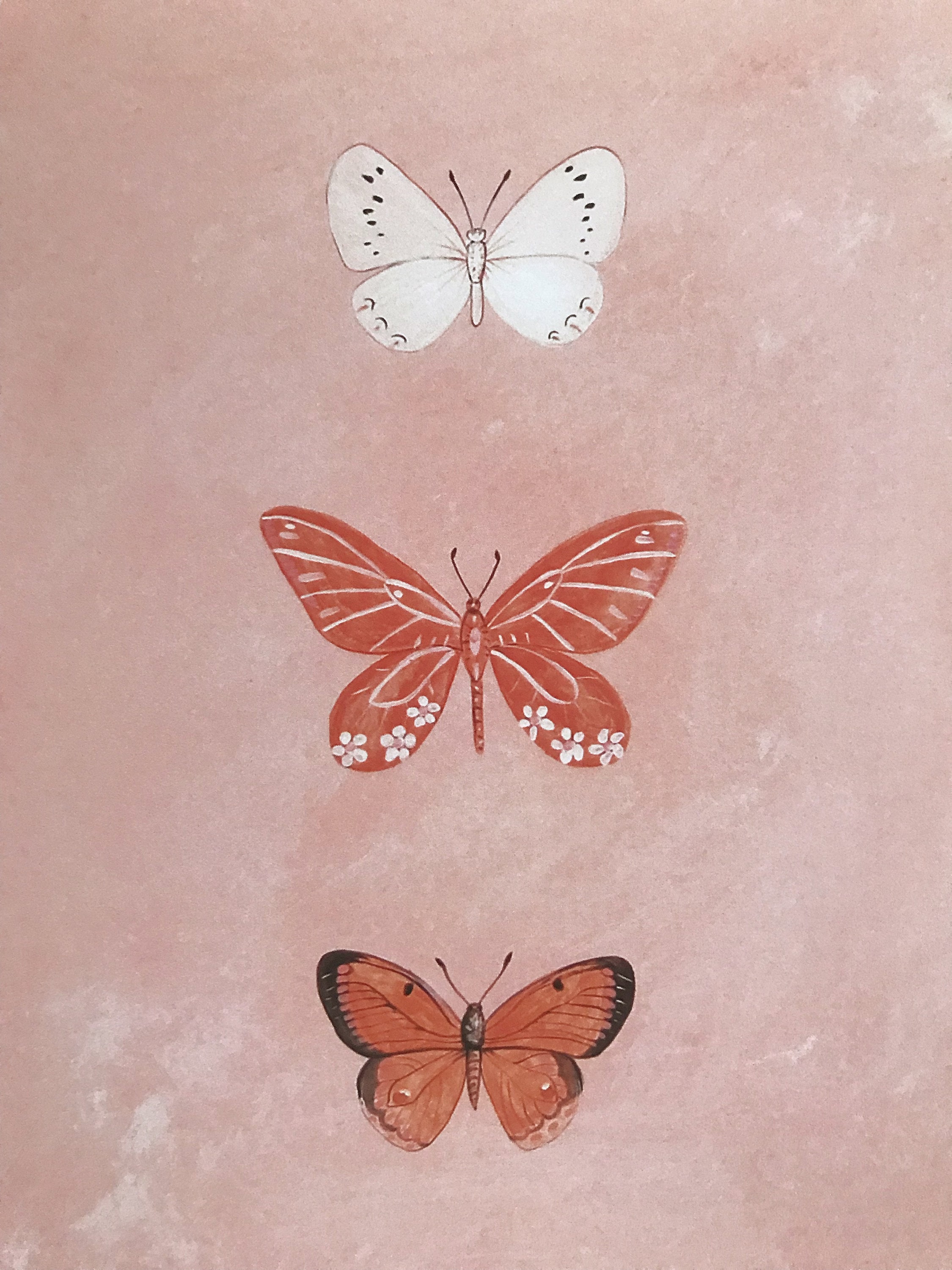 Pink Butterfly Print Blush Pink Wall Art Butterfly Art | Etsy Canada