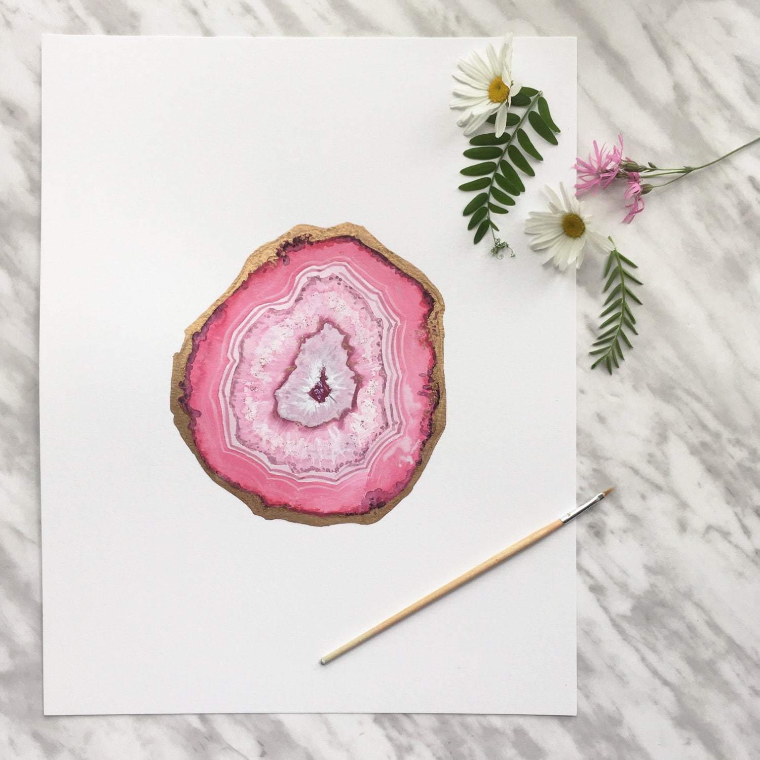 Ruby Agate Slice Print Agate Art Crystal Print Gemstone | Etsy