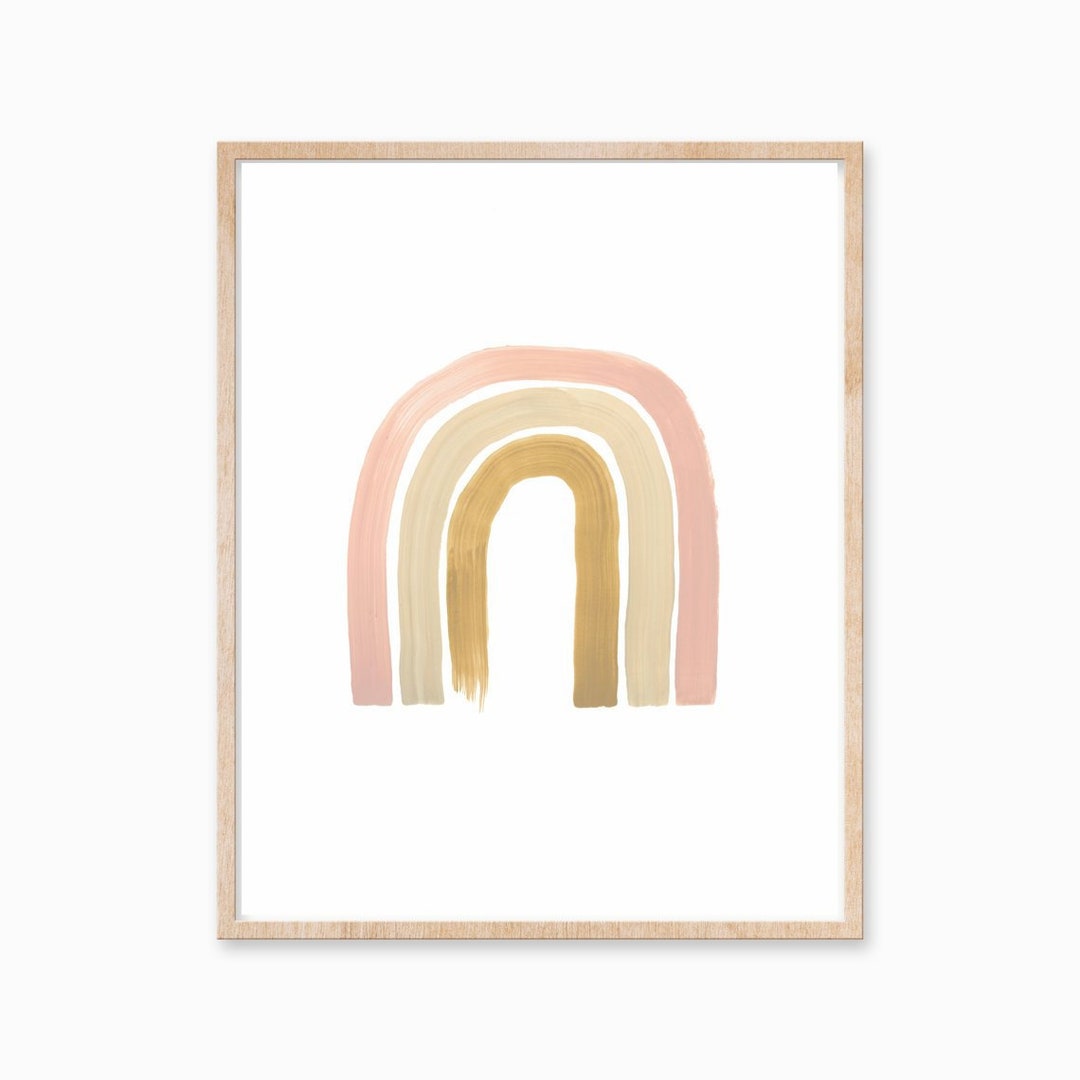 Neutral Rainbow Print, Rainbow Art, Neutral Nursery Print, Modern Art ...