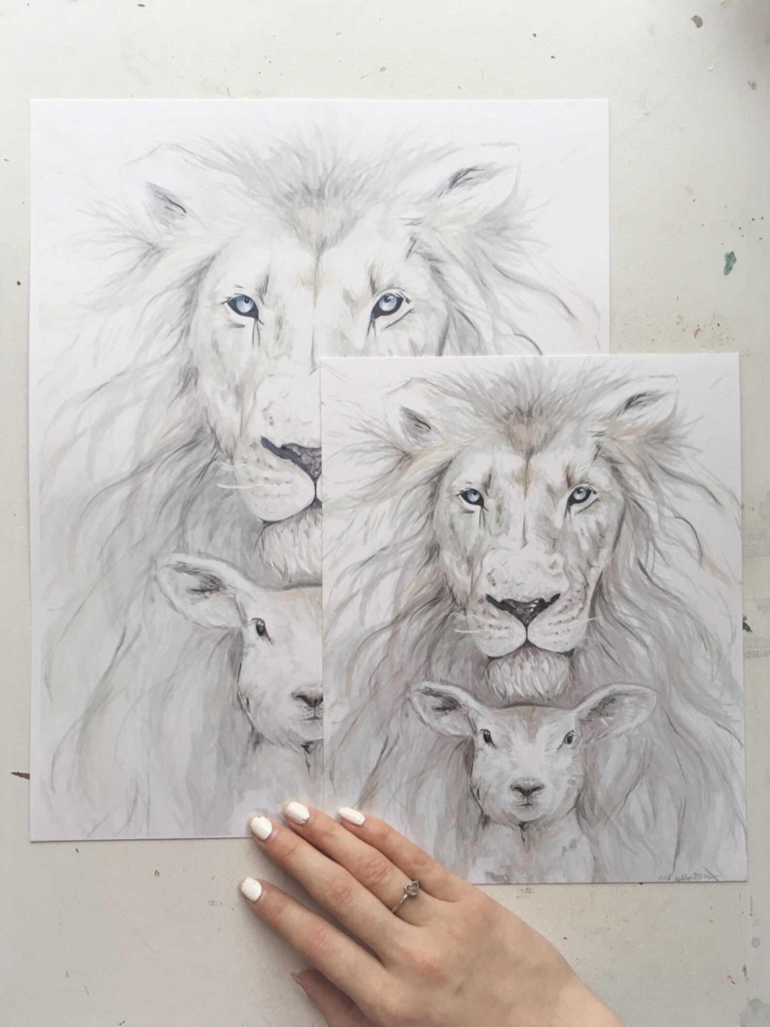 Lion and Lamb Art Lion and Lamb Print Peace Art Lion Print | Etsy