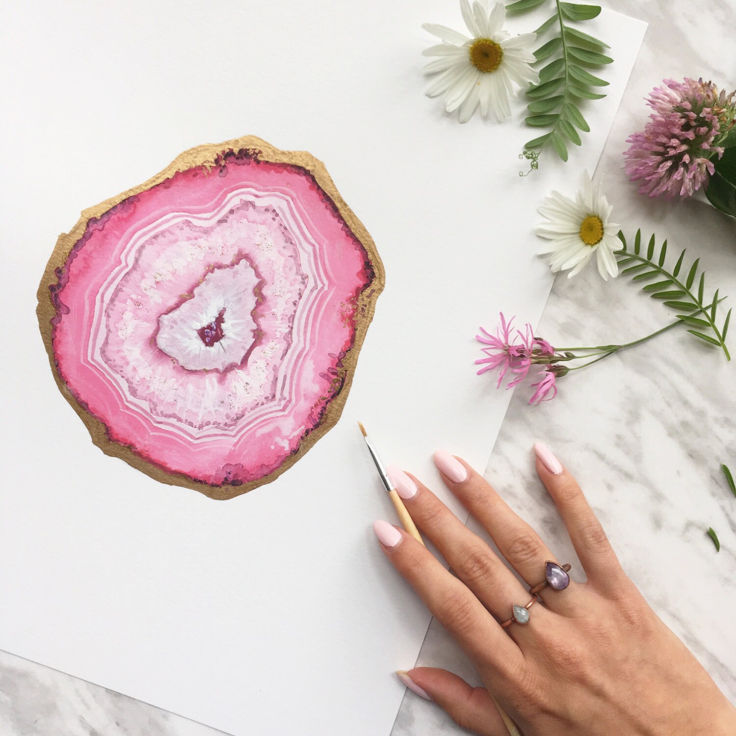 Ruby Agate Slice Print Agate Art Crystal Print Gemstone | Etsy