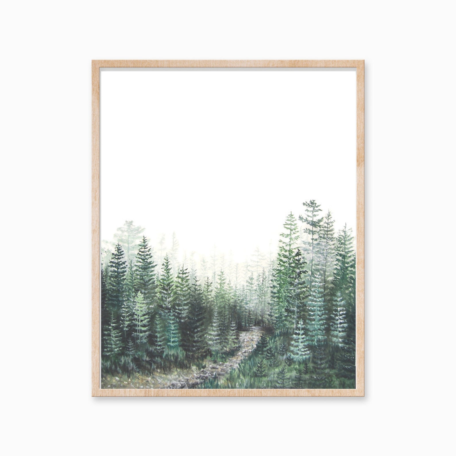Forest Print, Nature Print, Forest Art, Nature Art, Minimal Forest Art ...