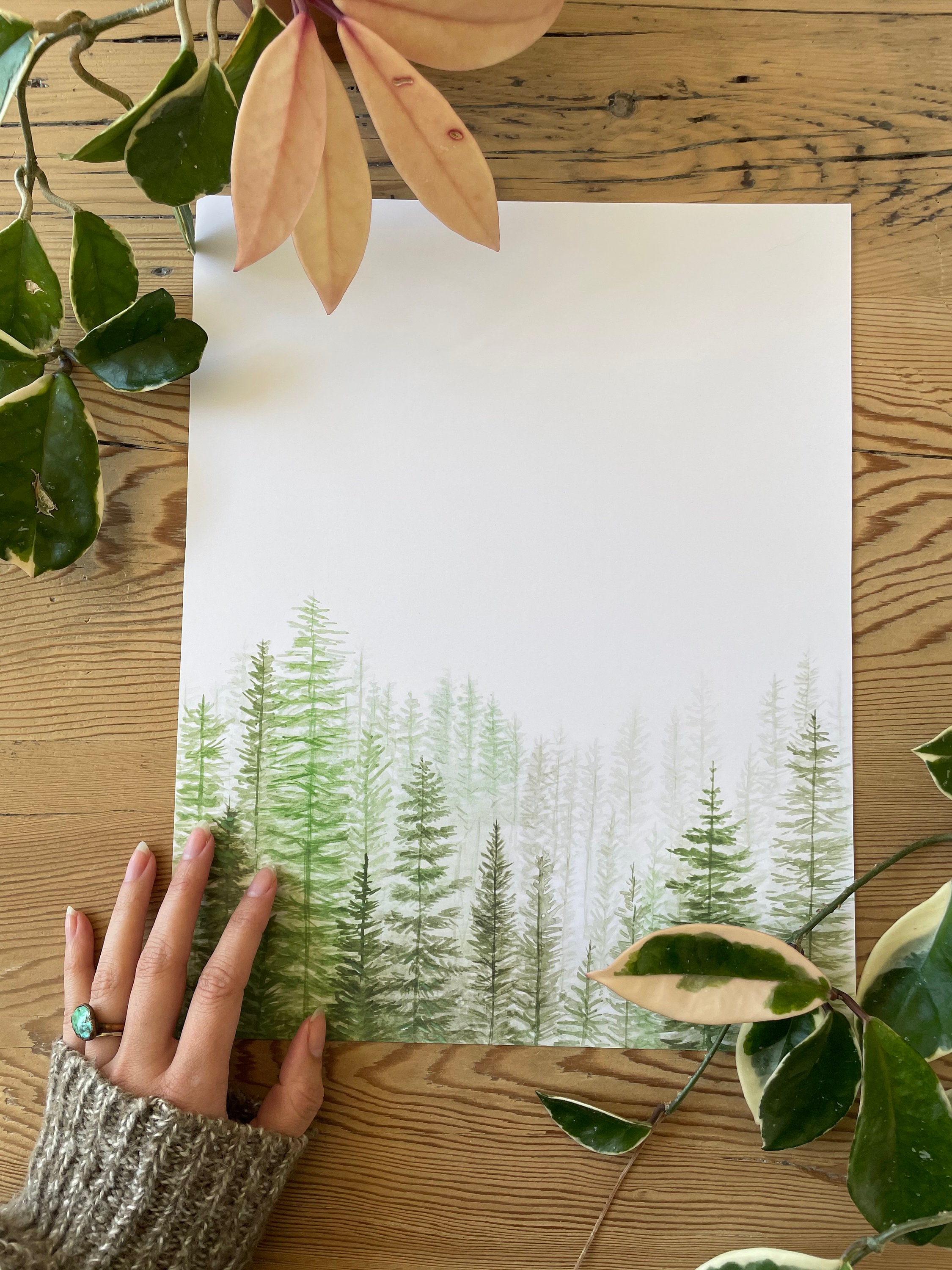 Forest Print, Woodland Print, Forest Art, Nature Art, Minimal Forest ...